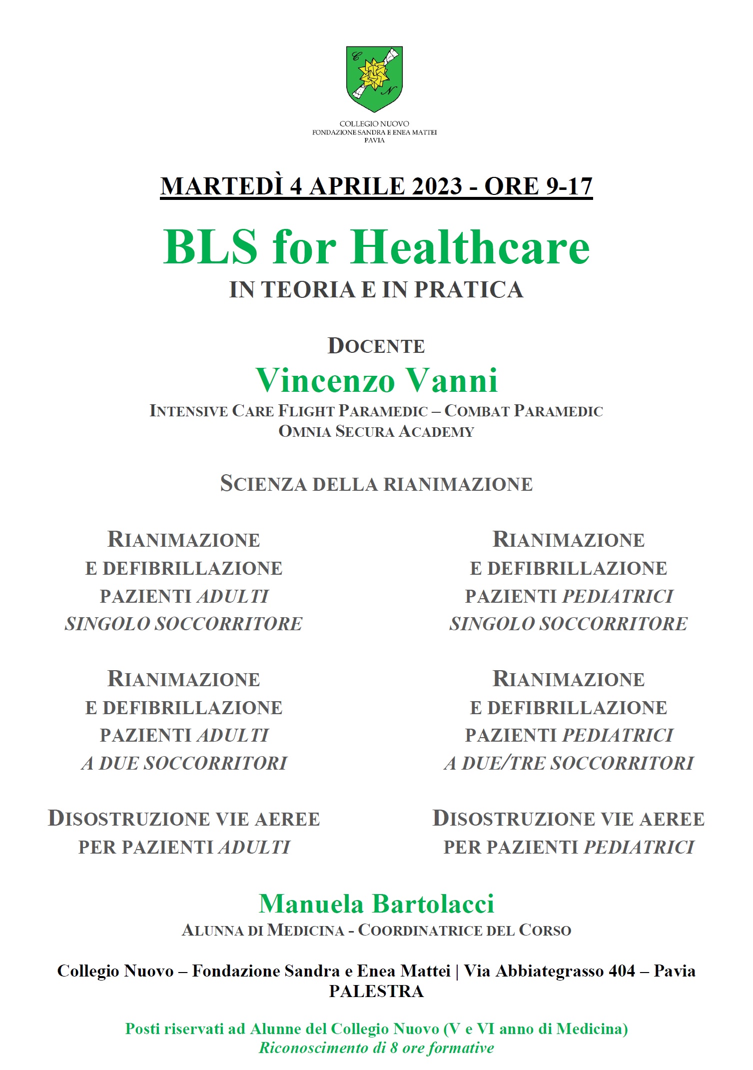 4 April 2023 - BLS for Healthcare - New College