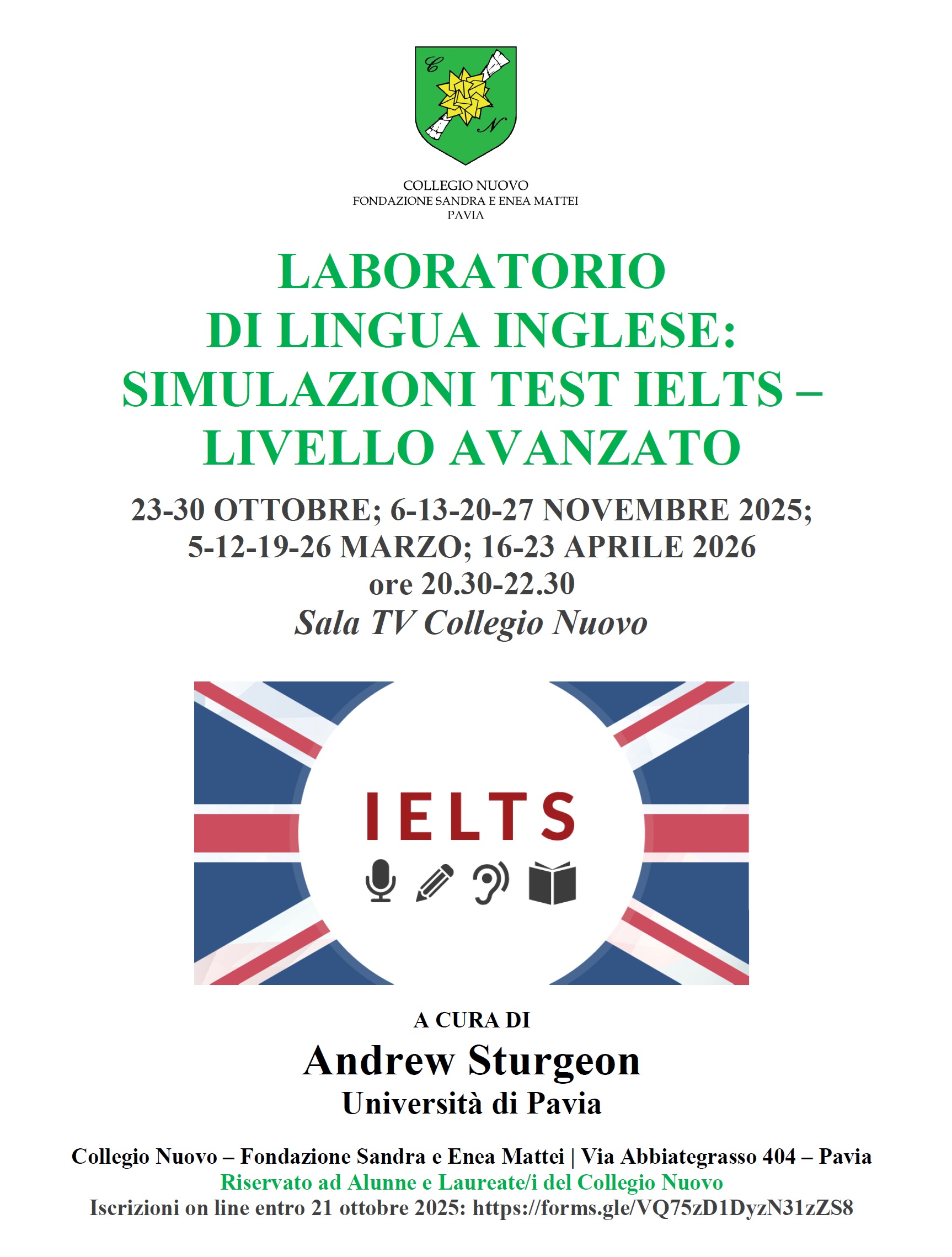 English Language Lab - IELTS - Collegio Nuovo
